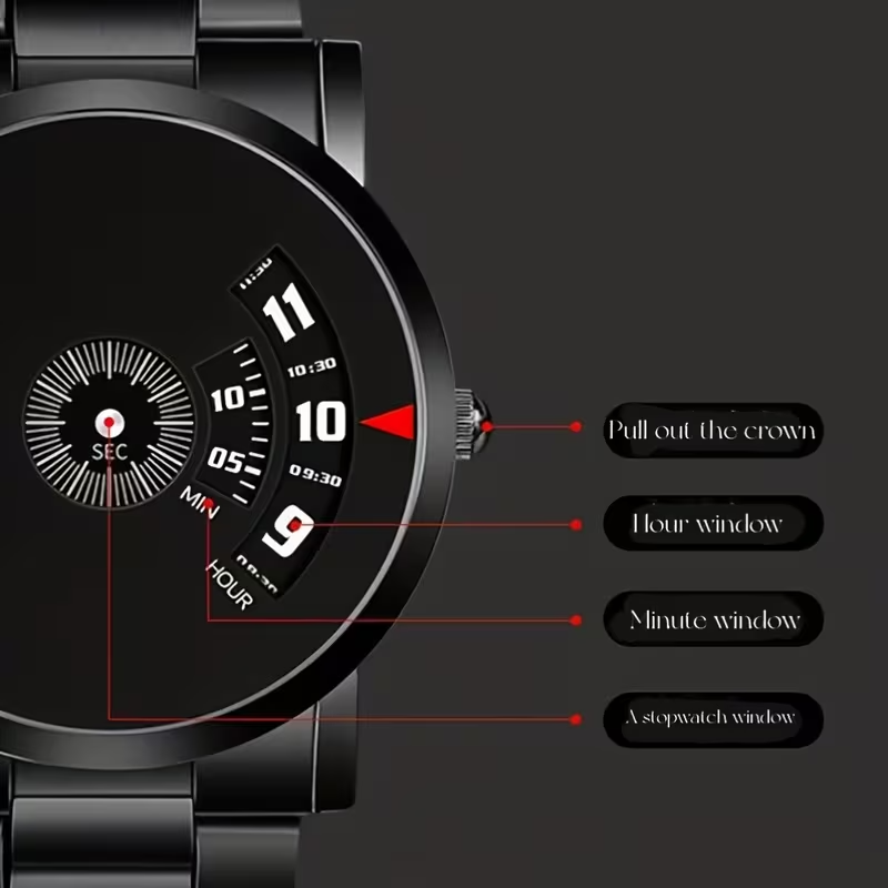 Unique Cool Starry Sky Dial Men Quartz Watch Stainless Steel Strap ...