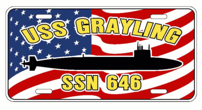 USS GRAYLING SSN 646 License Plate U S Flag Car Truck RV U S Navy ...
