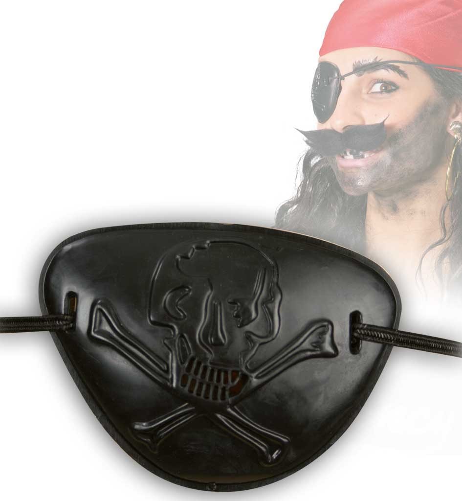 Piraten-Set Augenklappe Ohrring Schnurrbart Pirat Piratenkostüm ...