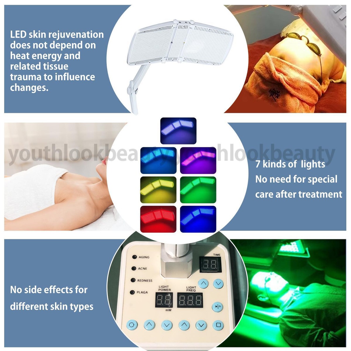 Pdt Red Blue Green Yellow Led Light Therapy Machine Review | Shelly ...