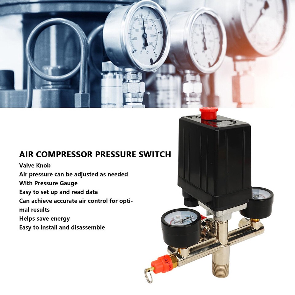 Air Compressor Pressure Switch Manifold Regulator Gauges Valves air ...
