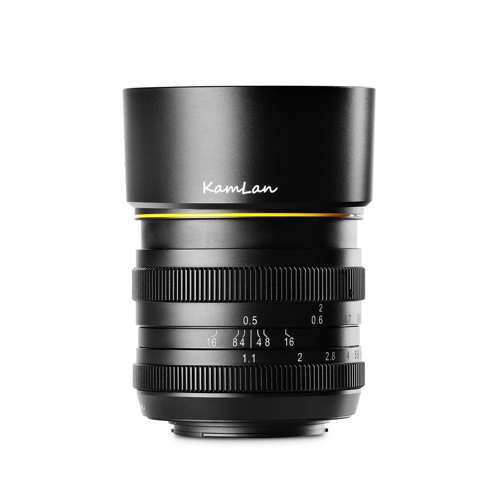 KamLan 50mm F1.1 APS-C Manual Focus Lens for E/X/EOS-M M4/3 Mirrorless ...