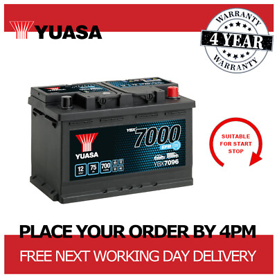 12V Car Battery Type 096 Yuasa YBX7096 75Ah 700CCA EFB Start Stop | eBay UK
