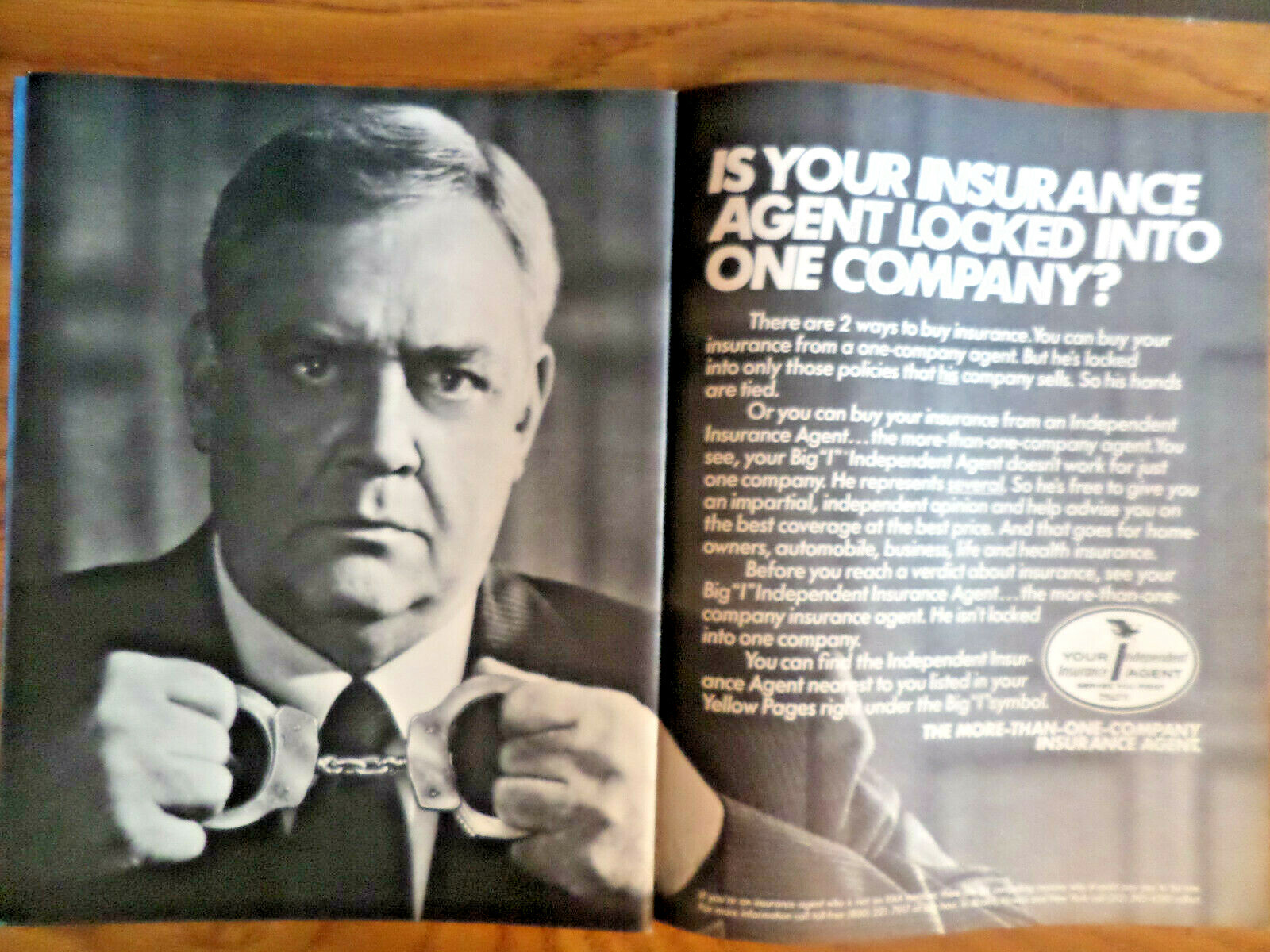 1982 Independent Insurance Agent Ad Movie Hollywood Raymond Burr of ...