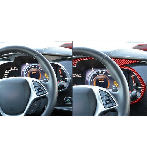 4Pcs Red Carbon Fiber Interior Speedometer Cover Trim For Chevrolet ...