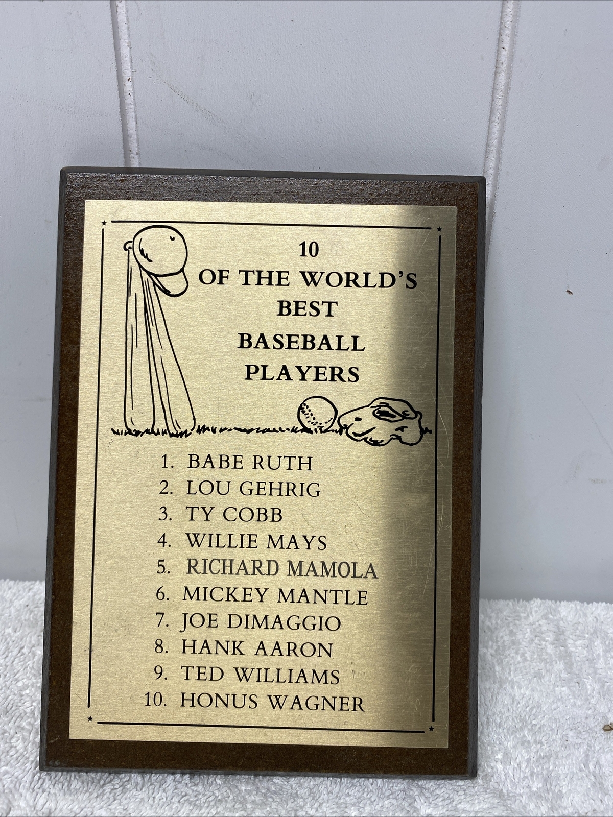 BEST BASEBALL PLAYERS TOP 10 PLAQUE MAKES A GREAT HOLIDAY GIFT | eBay