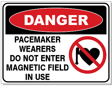 DANGER & PICTO Pacemaker Wearers Do Not Enter Magnetic Field In Use ...