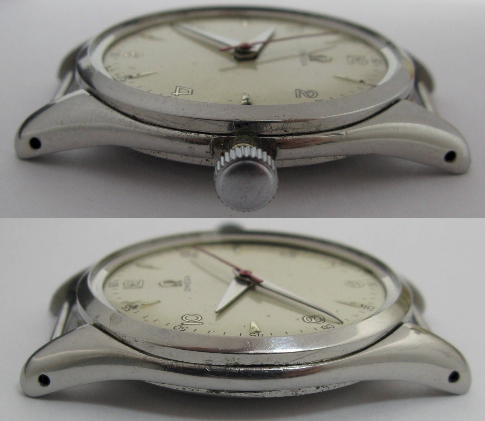 Omega 283 17 jewels watch movement & s. steel case 2504 9 for parts ...