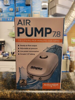 Active Aqua - Air Pump 7.8 - 2 Outlets- 125 GPH - 7.8 Liters Per Minute ...