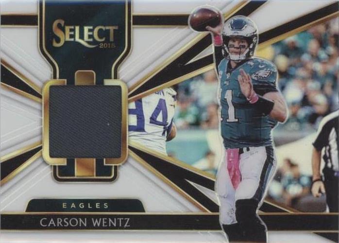 2018 Panini Select - Select Swatches Carson Wentz #40 White Prizm /75 ...