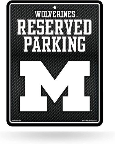 University of Michigan Wolverines Metal Parking Novelty Wall Sign 8.5 x ...