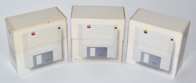 *Lot of 3, Vintage* Apple Floppy Disk Boxes for 10- 3.5" Floppies *Used ...