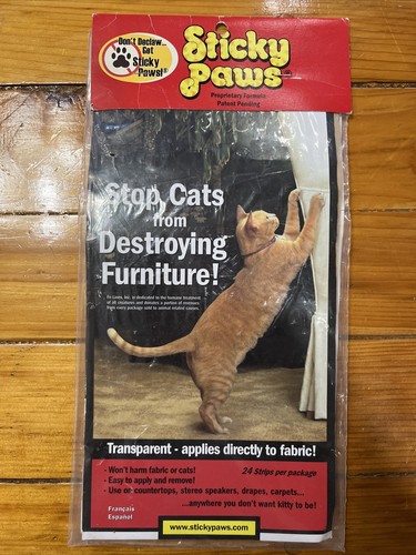 Sticky Paws, 24 Strips. Clear. Protect Furniture From Cat Scratching ...