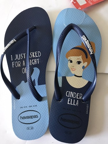 WOMEN'S BLUE/MULTI DISNEY CINDERELLA HAVAIANAS FLIP FLOP SANDALS SIZE 9 ...