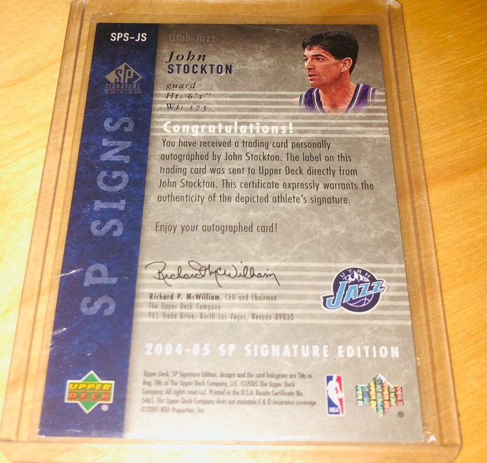 John Stockton 2004-05 SP Signature Editions Sign Serially Numbered Auto ...