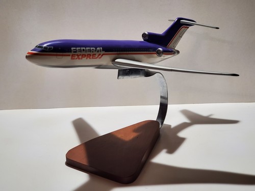1980's Federal Express Boeing 727-200F 1:100 Scale Fed Ex Wood Model ...