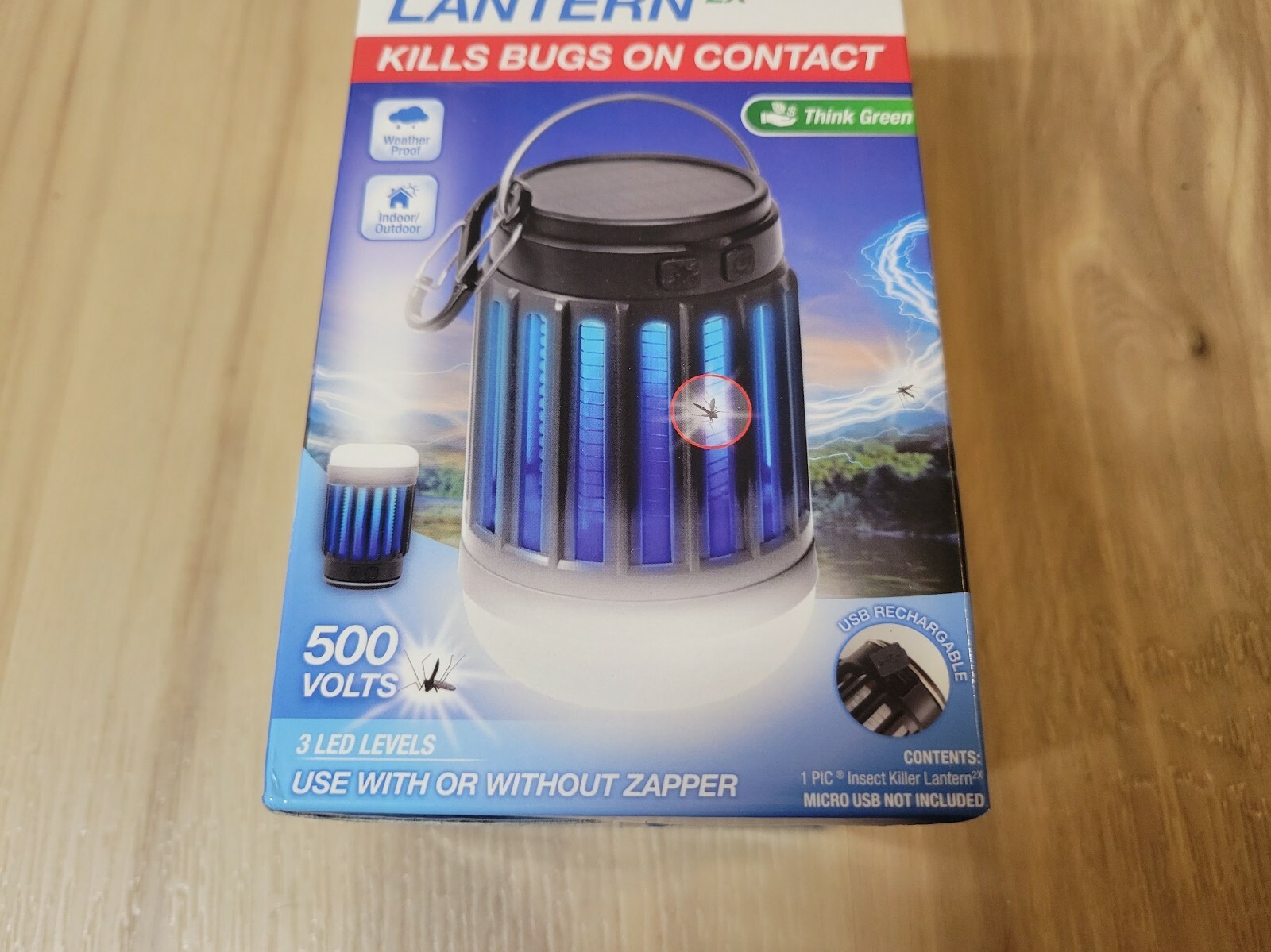 Pic SOLAR-PLZ Portable Lantern and Insect Killer Zapper - Black for ...