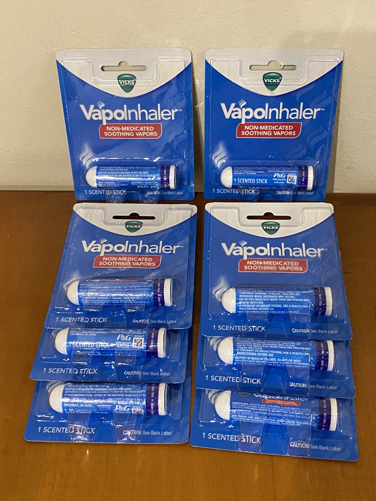 Vicks VapoInhaler Non Medicated 8 Packs Menthol Scented 1 Tube Per Pack ...