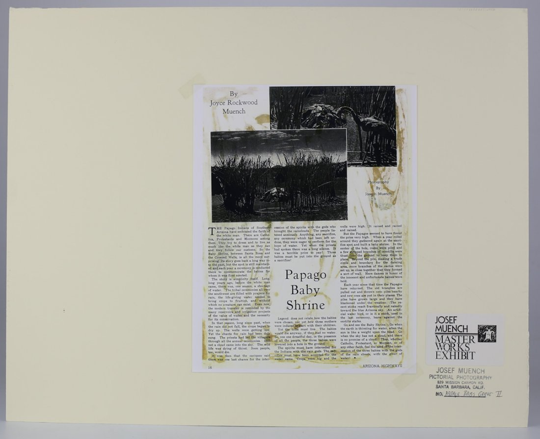 Josef Muench American 1904-1998 B/W Gelatin Silver Photograph Papago ...