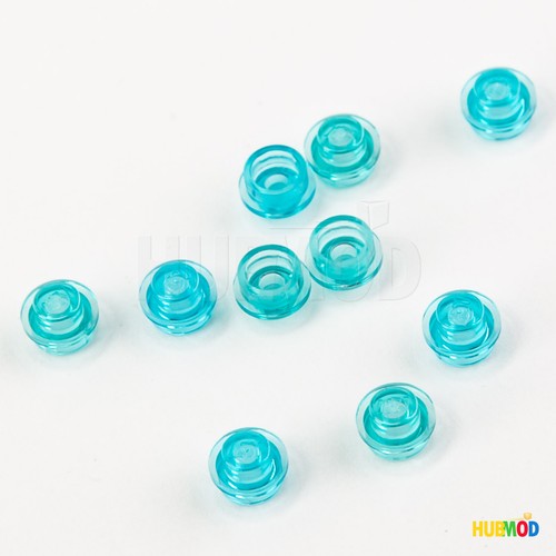 LEGO 10 X New Trans Light Blue Plate 1 x 1 Stud Round Translucent Aqua ...