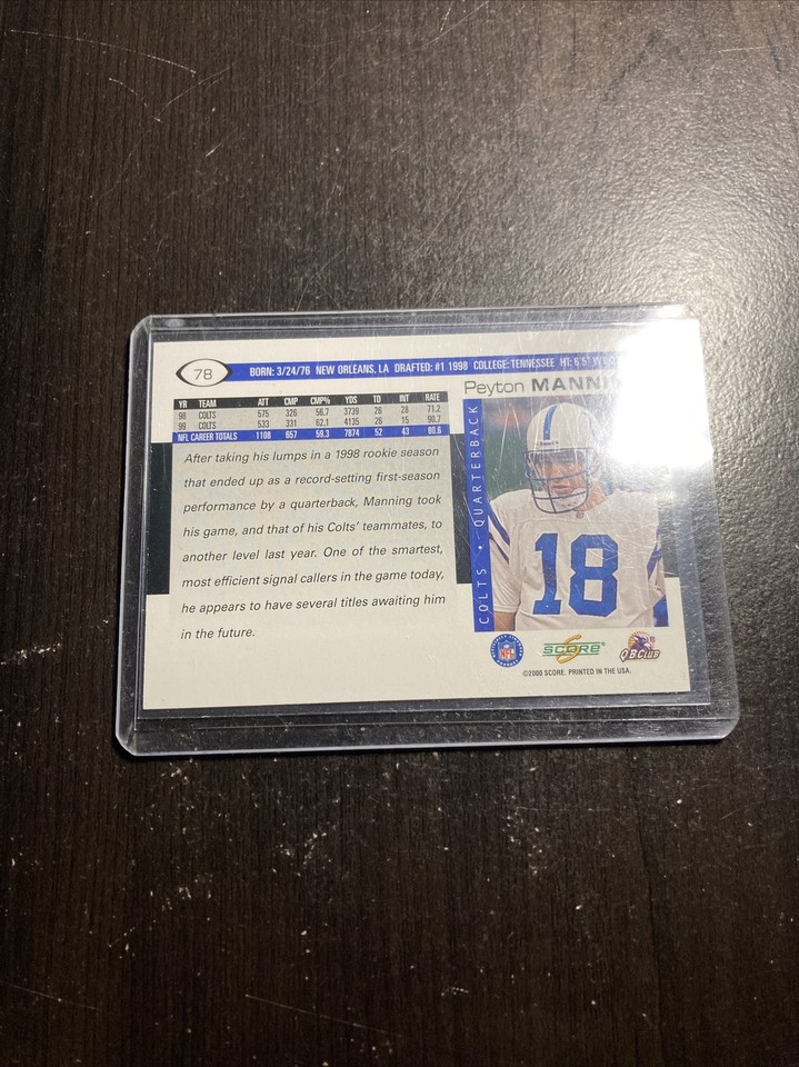 Peyton Manning SCORE CARD NFL 2000 T13-51 | eBay