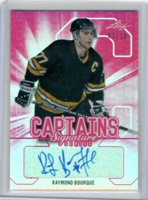 2015 2015-16 LEAF SIGNATURE SERIES RAY BOURQUE CAPTAINS AUTOGRAPH RED ...