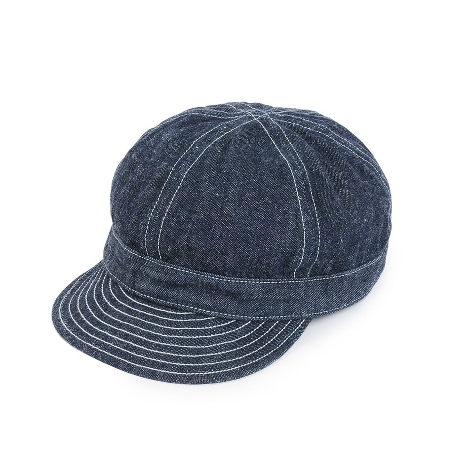 Vintage Engineer Cap Men's Work Cap 11.5oz Selvedge Denim Hat Casual ...