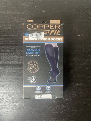 Copper Fit ~Energy Compression Socks ~Knee High ~Size S/M (Men: 6-9 ...