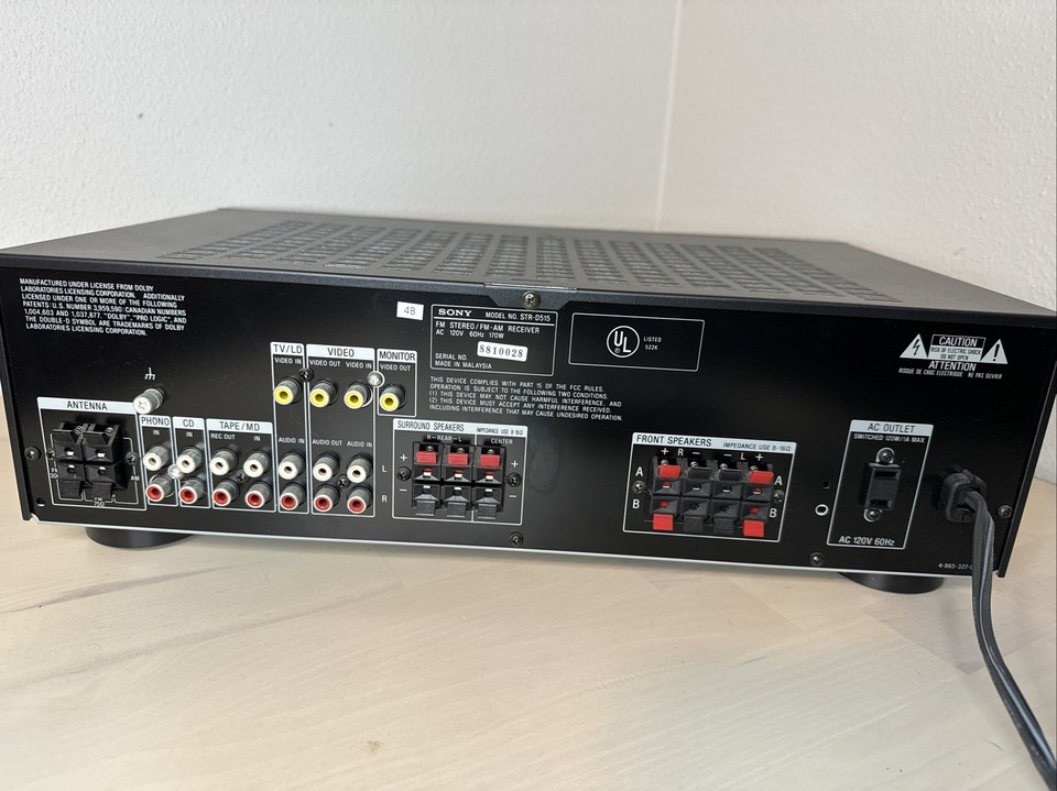 Sony STR-D515 - 5 Ch AV Surround Sound Receiver Stereo System W/ Phono ...