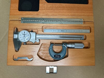 MITUTOYO Precision Measuring Tool Kit: 4 Pieces, Mechanical, Mechanical ...