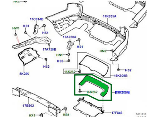 GENUINE LAND ROVER REAR BUMPER TOWING COVER RANGE ROVER SPORT 14 ON ...