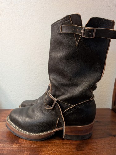 Wesco Knuckle Dragger Engineer Boots Horween Olive Waxed Flesh SEE ...