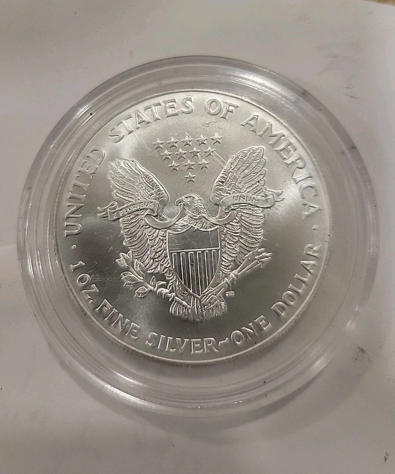 2002 AMERICAN SILVER EAGLE 1 OZ PURE FINE SILVER 999 BULLION COIN ...