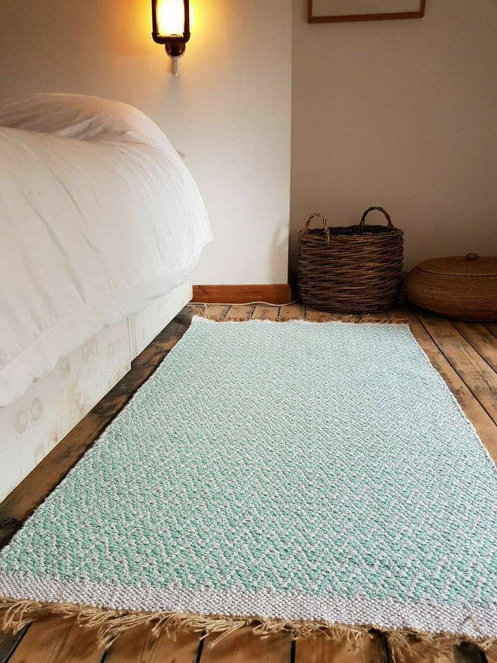 Scandi Recycled Cotton Jute Herringbone Soft Rugs 90 x 150 cm ...