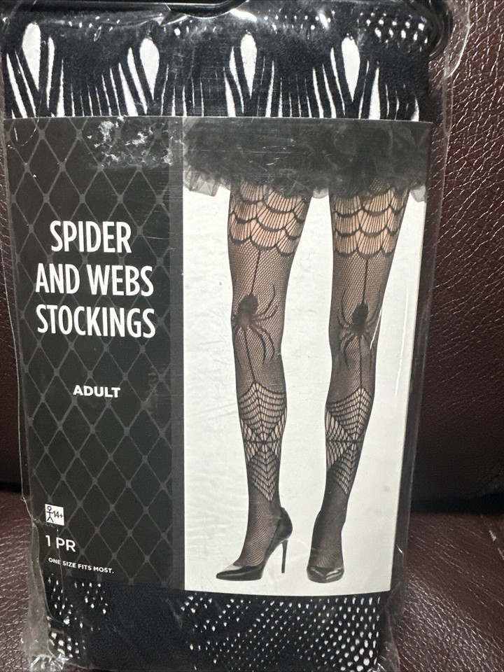 Spider Web Fishnet Stockings Tights Halloween Black Widow Sexy Adult ...