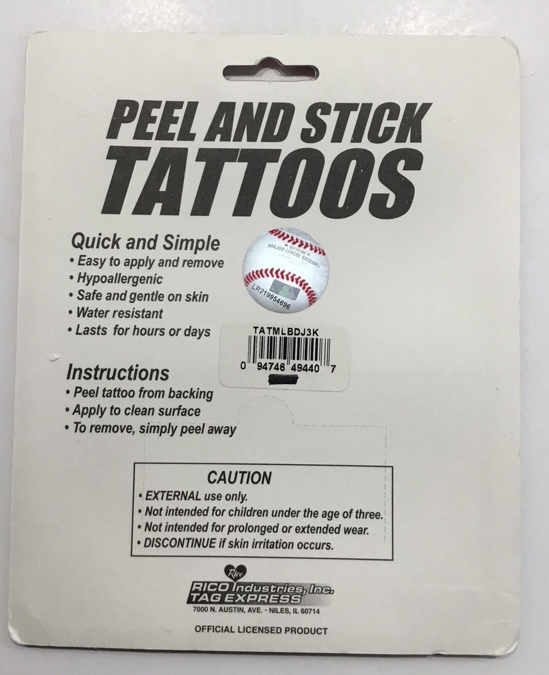 New York Yankees Derek Jeter Peel And Stick Tattoos Licensed Product ...