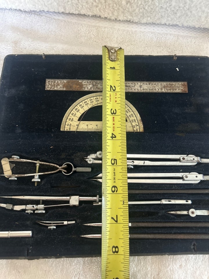 Vtg WW2 MILITARY Commander Drafting Tool Set Drawing Instruments USA JF ...