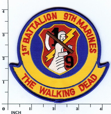 USMC 1st Battalion/9th Marines larger! PATCH 1/9 Walking Dead 1st Bn ...