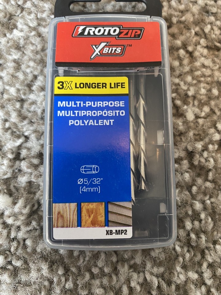 RotoZip Multipurpose X Bit Silver 5/32" Dia 2-1/2" OAL XB-MP2, 2 Pack ...