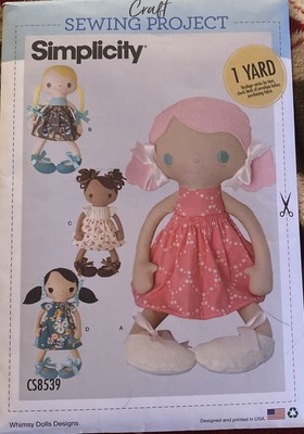 Simplicity 8539 Sewing Pattern 15" Stuffed Doll w/ Clothes | eBay