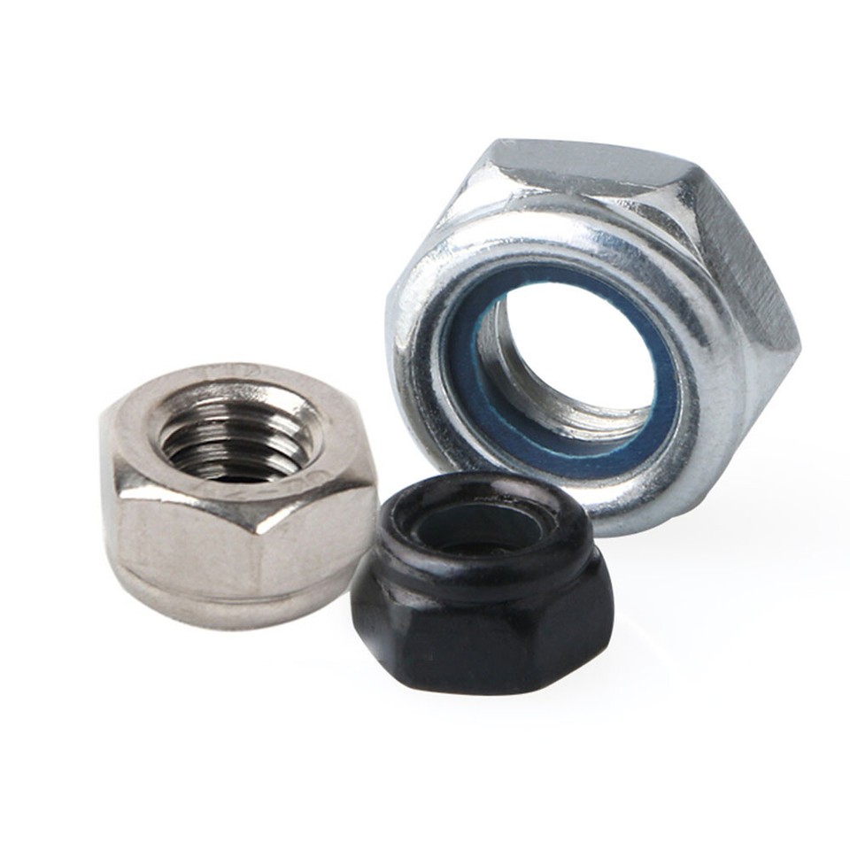 M2 M2.5 M3 M4-M16 Hex Hexagon Nylon Insert Lock Nut Self–locking Nylock ...
