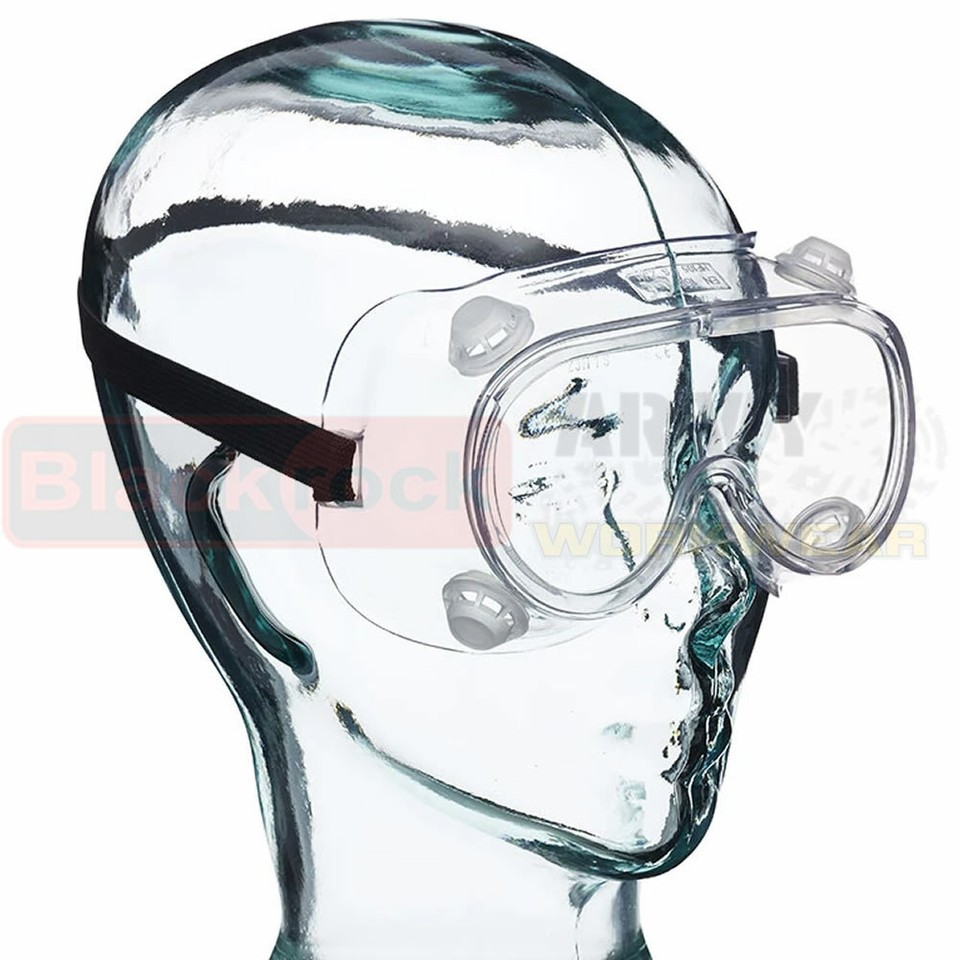Blackrock Indirect Vent Vented Safety Goggles Eye Clear Impact Dust ...