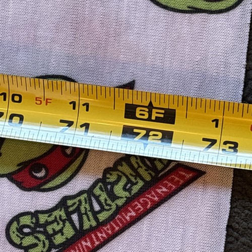 2 yards X 60” Vntg White Knit Teenage Mutant Ninja Turtles Heads soft ...