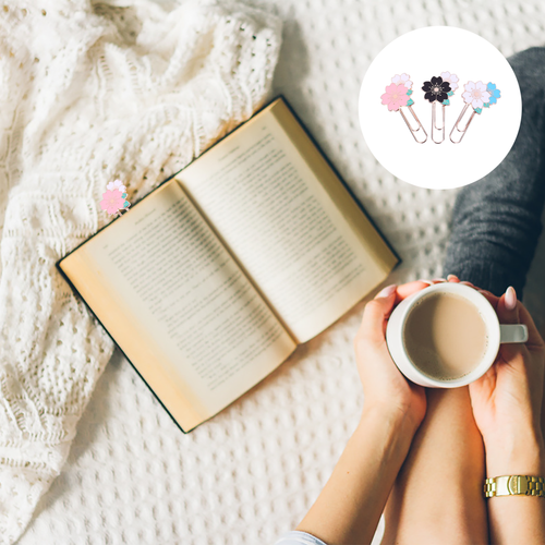 3 Pcs Bookmarks for Girls Metal Paper Fasteners Blossom Clips Cute ...