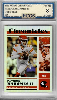2022 Chronicles Patrick Mahomes Teal Holo Graded FCGS 8 NM-MT J208 | eBay