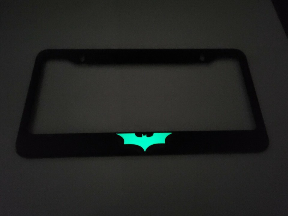 Batman Superhero Logo Glowing Stainless Steel License Plate Frame Rust ...