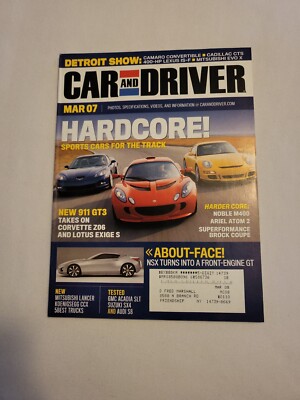 2007 March, Car and Driver Magazine, Hardcore, (CP354) | eBay