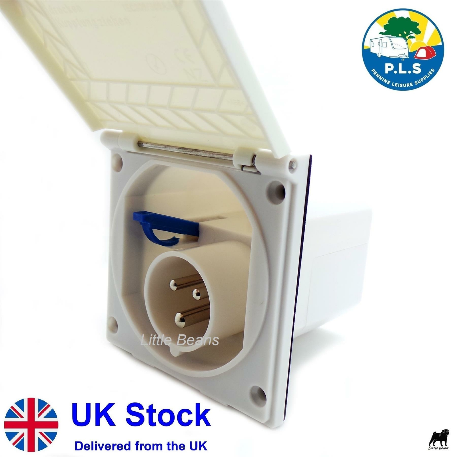 230V Mains Hook Up Inlet Socket Caravan VW Motorhome Flush Fitting ...