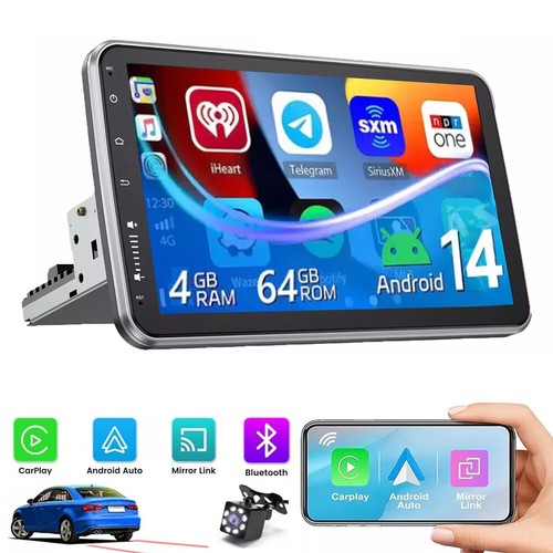 10.1'' Single 1 Din Android 14 Car Stereo Radio GPS Car Play Bluetooth ...