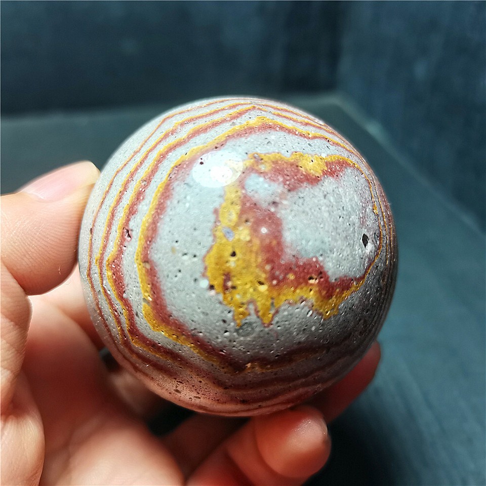 RARE 260G Natural Polished Rainbow Agate Stone Sphere Ball Healing ...